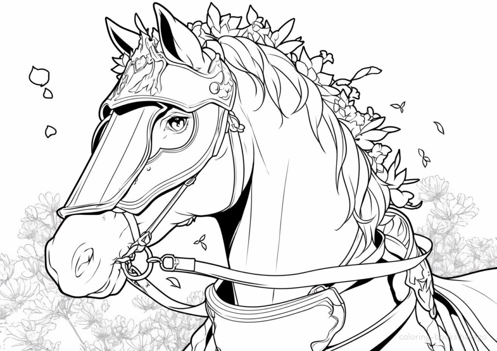 Handsome Horse Coloring Page. | coloring-books.havago Free Printable ...